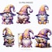 Watercolor Fortune Teller Gnome Clipart PNG Bundle, Witches Fortune ...