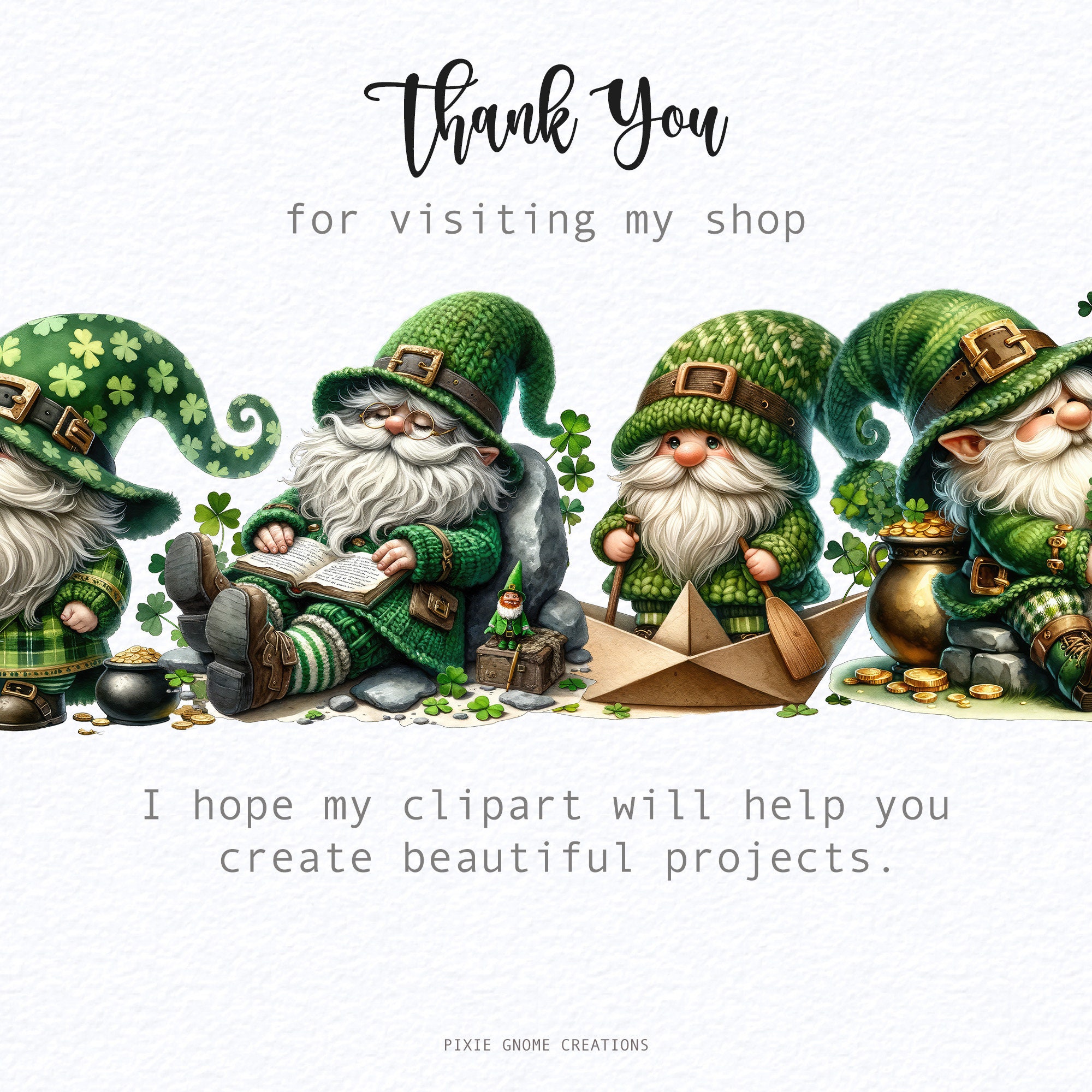 Watercolor St Patricks Day Gnomes Png, Cute Gnomes Clipart, Patrick Day ...