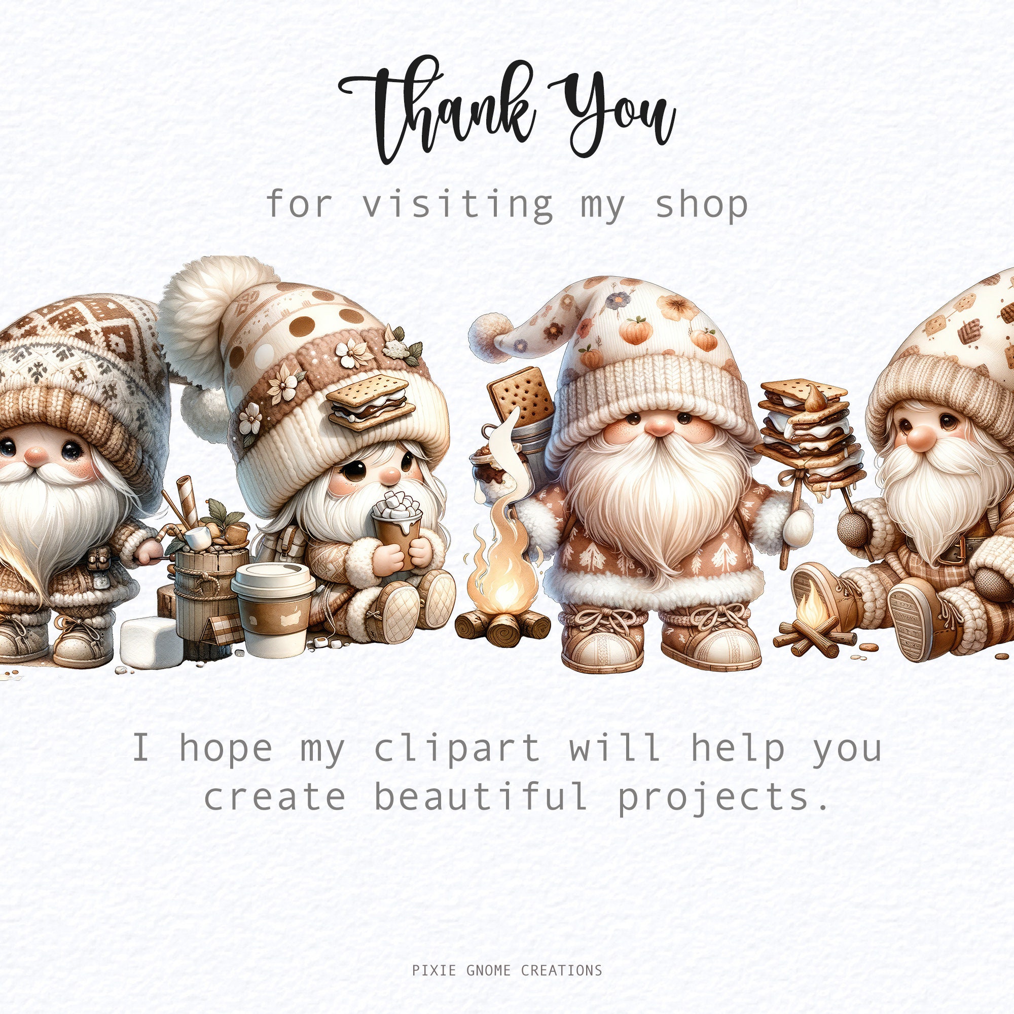 Watercolor Smores Gnome Clipart Bundle Png, Let's Get Toasted, Camping ...