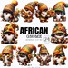 Watercolor African Gnome Gnome Png Clipart Bundle, Black History Month ...