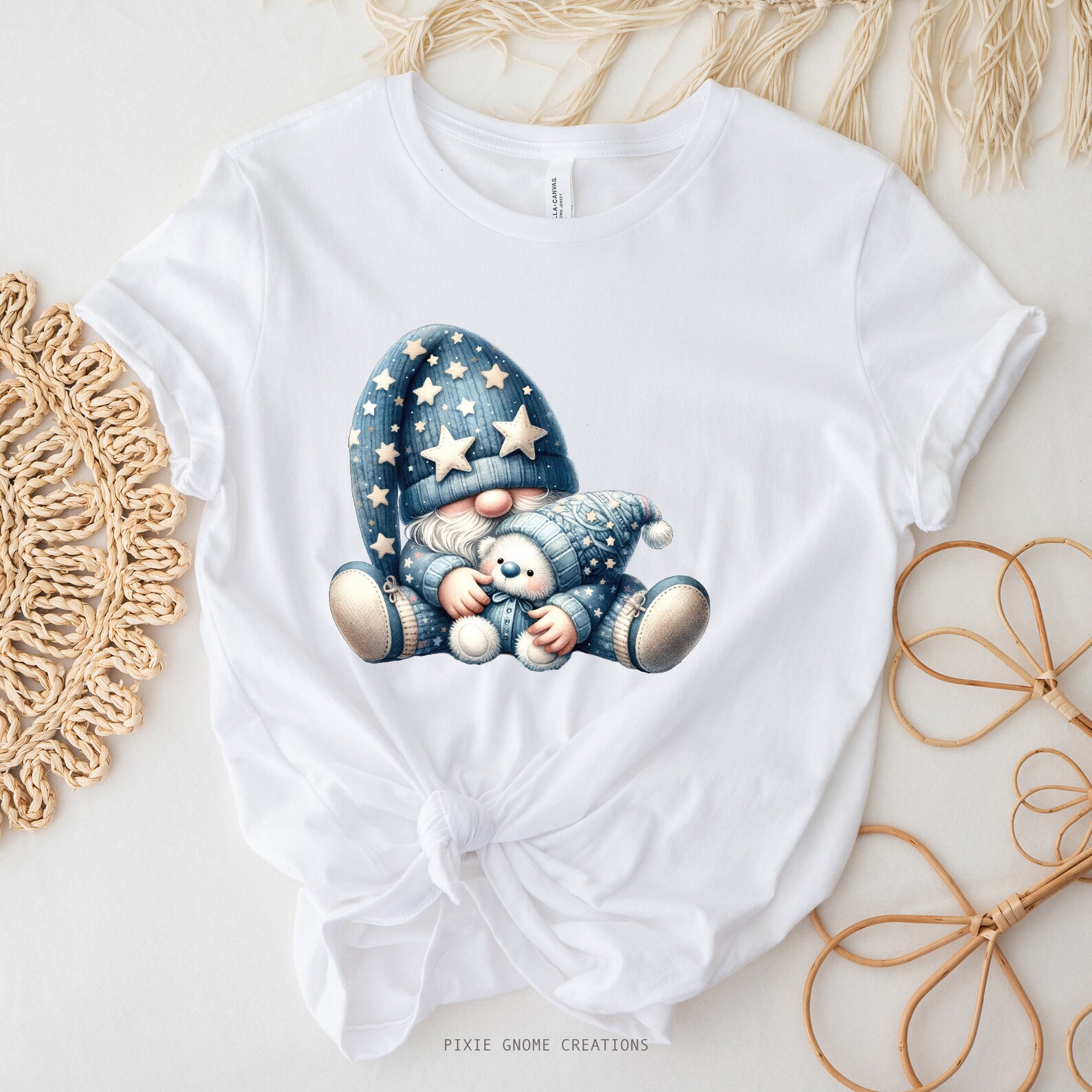 Watercolor Pastel Pijamas Gnome Clipart PNG Bundle, Cute Bed Time ...