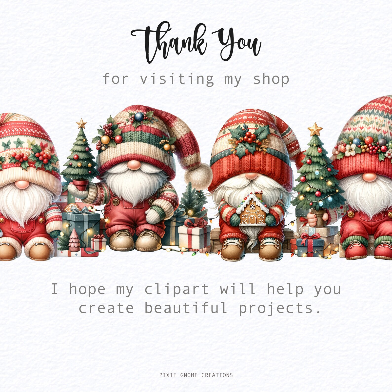 Watercolor Christmas Gnome Clipart PNG Bundle, Gingerbread Man ...