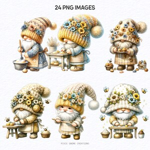 Watercolor Gnome Pastry Chef Clipart, Chef Gnome Clipart, Baked With ...