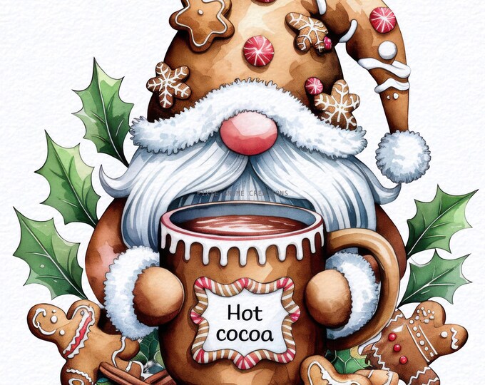 Gingerbread Gnomes Clipart - Set of 14 Festive Holiday Gnomes With ...