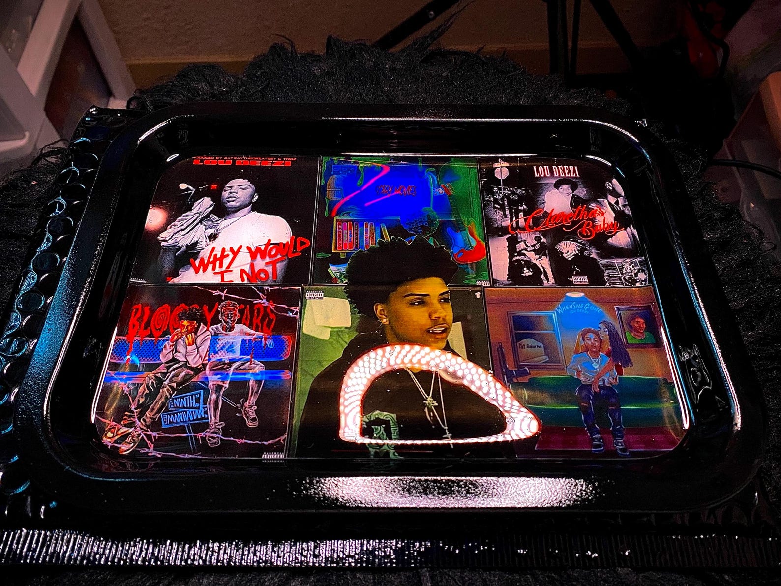 Black Lou Deezi Rolling Tray - Etsy