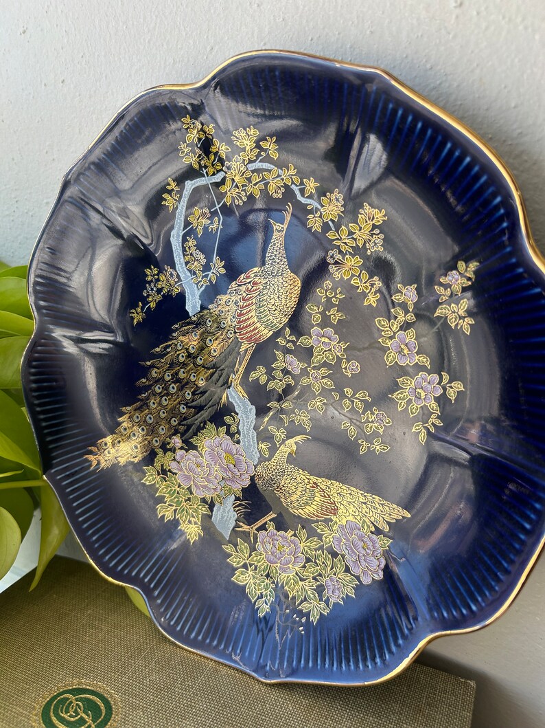 Japanese Satsuma Cobalt Blue Collector Plate - Etsy