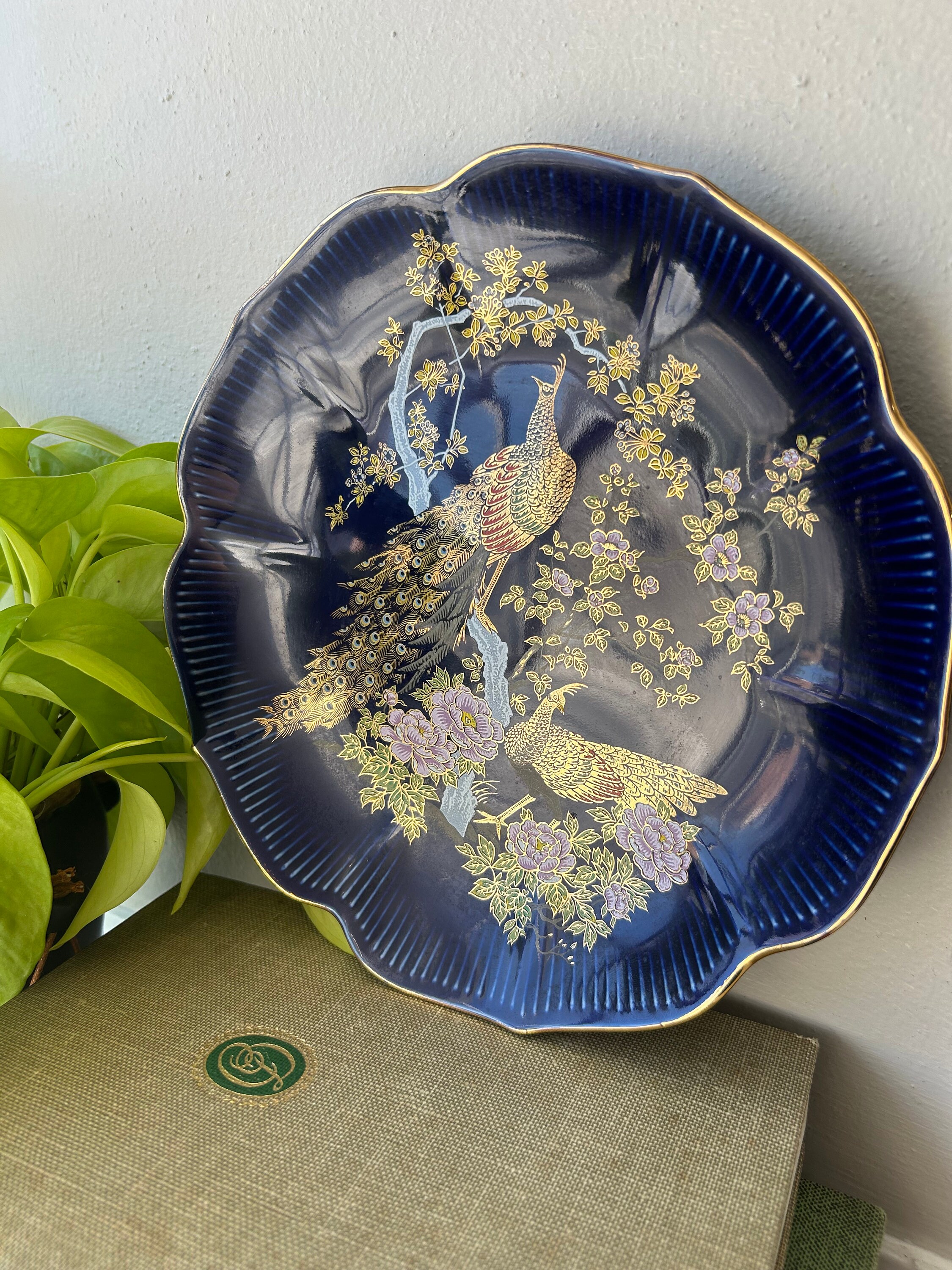 Japanese Satsuma Cobalt Blue Collector Plate - Etsy