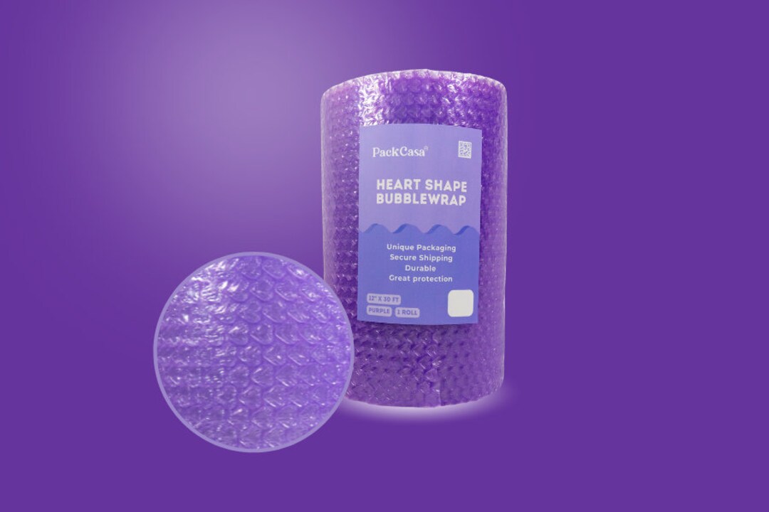 Packcasa Colored Heart-shaped Bubble Wrap 12 X 30 Ft Vibrant Packaging ...