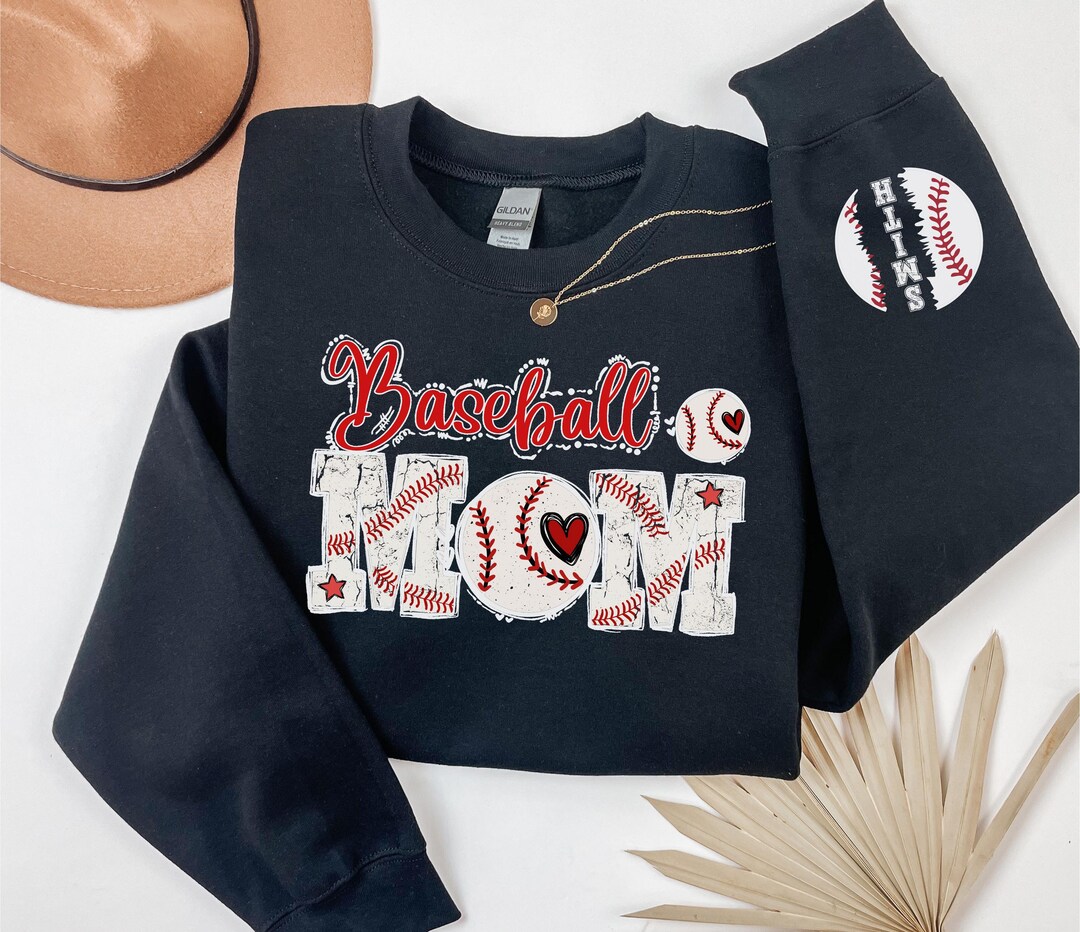 Custom Baseball Mom With Kids Name Sweatshirt, Personalized Baseball ...