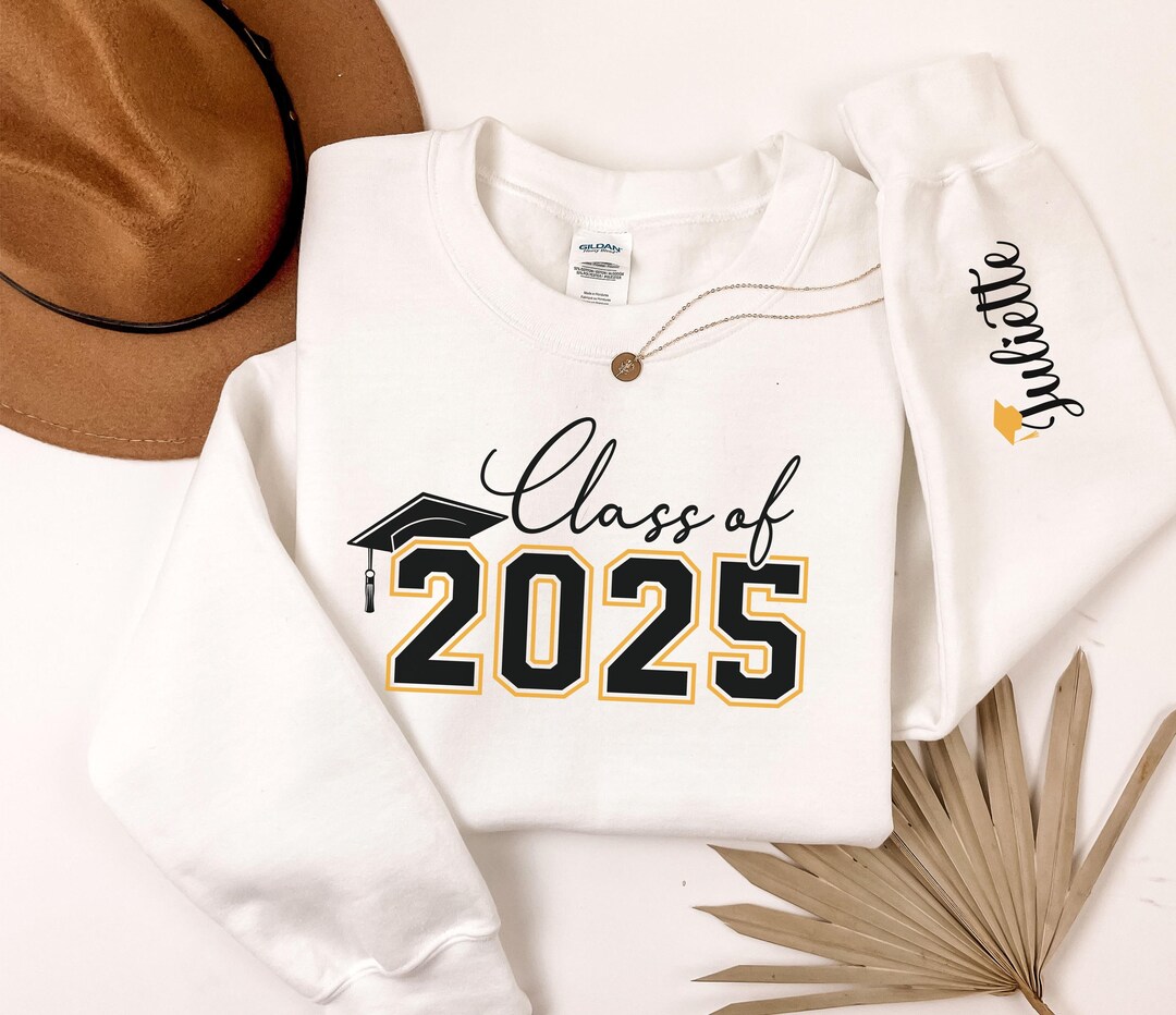 Custom Senior 2025 Sweatshirt With Name on Sleeve, Senior Gift ...