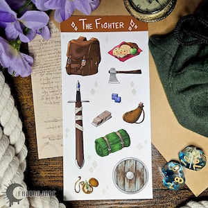 Dungeons & Dragons Class Themed Inventory - Sticker Sheet - Etsy