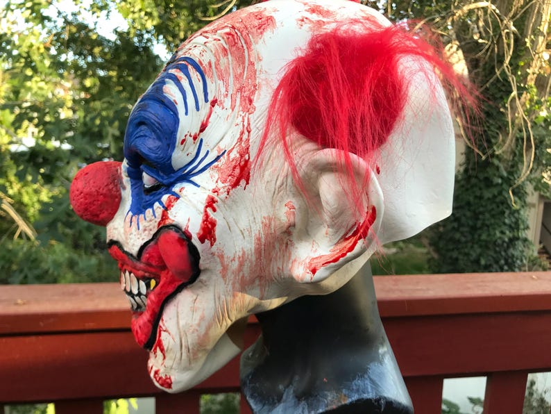 Bloody Red and Blue Clown Mask. - Etsy