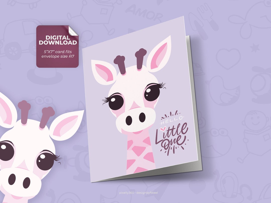 Baby Card Printable Instant Download Welcome Baby Congratulations Card ...