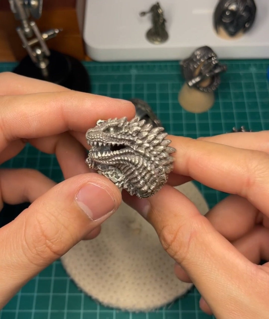 Godzilla Ring Handmade Silver Ring - Etsy