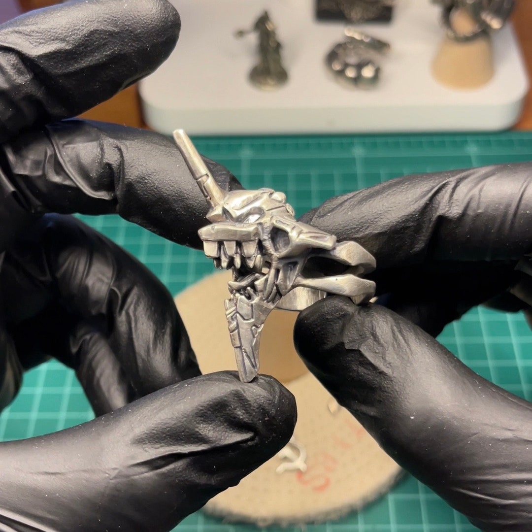 Evangelion 01 Ring - Handmade Silver Ring - Anime Evangelion - Etsy