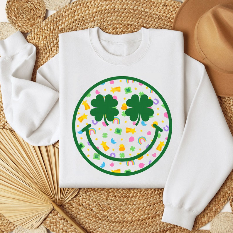 Lucky Charm Smiley Face Png, Smiley Face PNG St. Patricks Day Shirt ...