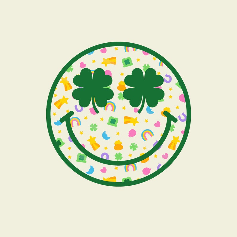 Lucky Charm Smiley Face Png, Smiley Face PNG St. Patricks Day Shirt ...