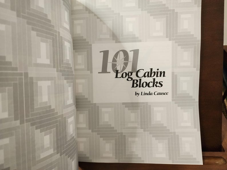 101 Log Cabin Blocks Quilt Book, Foundation Piecing Patterns, Vintage ...