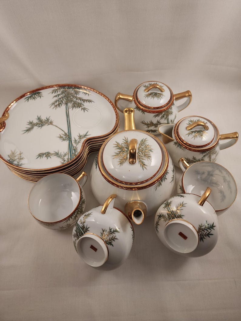 Rare Full Set Vintage 1950's Japan Fine Soko China Hand Painted Gold ...