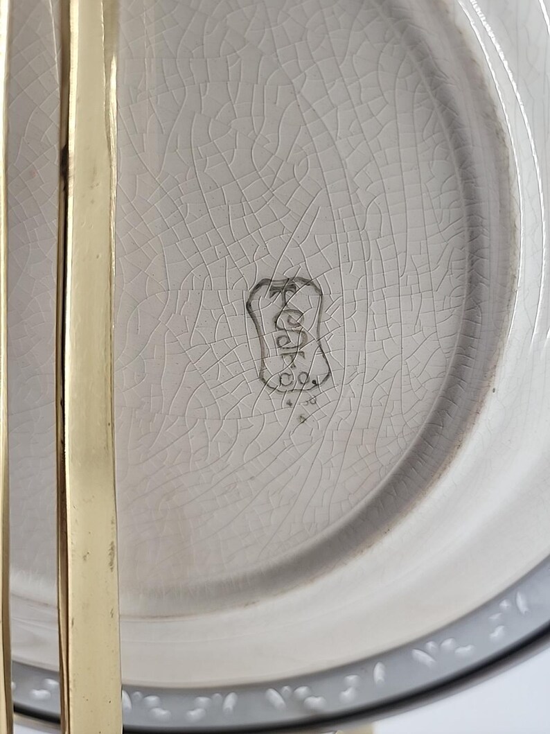 Art Deco Plate With Geometric Triangular Patterns, Antique Hall China ...
