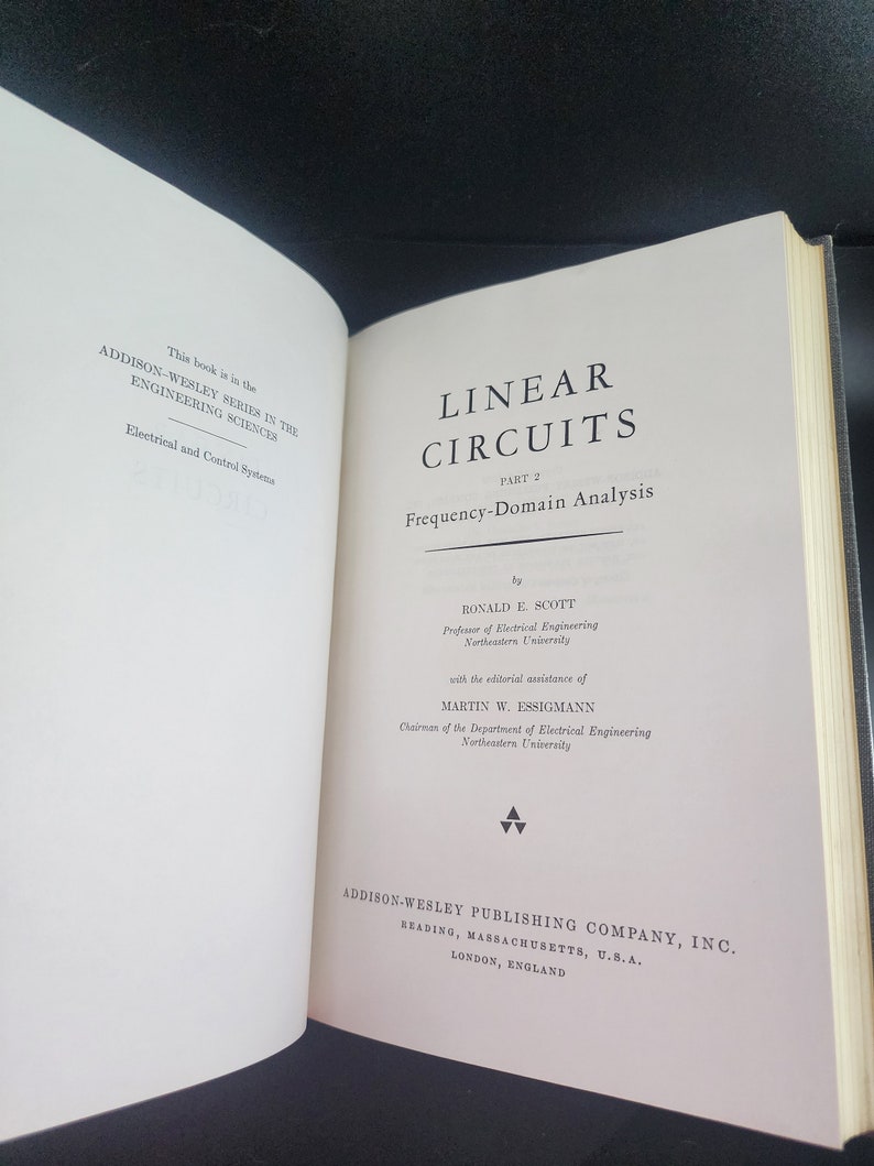 Vintage Linear Circuits Books, Scott, Part 1 and 2, Time and Frequency ...