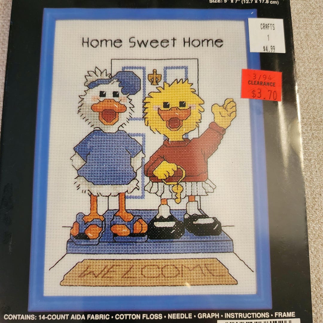 Janlynn Home Sweet Home Counted Cross Stitch Kit 38-102 ©1987 5" X 7 ...