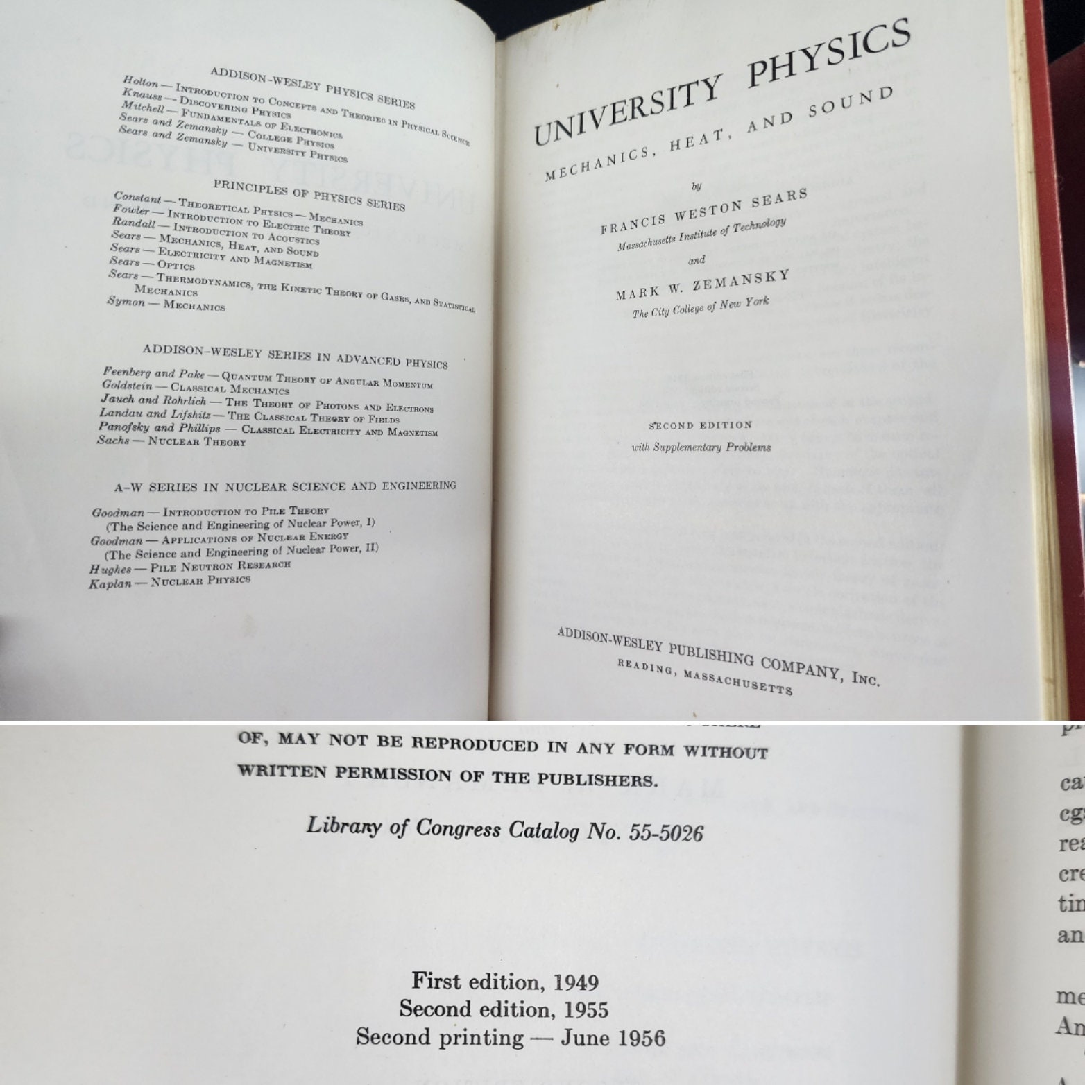 University Physics by Sears & Zemansky | Book 1 Mechanics Heat Sound ...