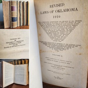 Antique Oklahoma Books Revised Laws of Oklahoma ©1910, A Standard ...