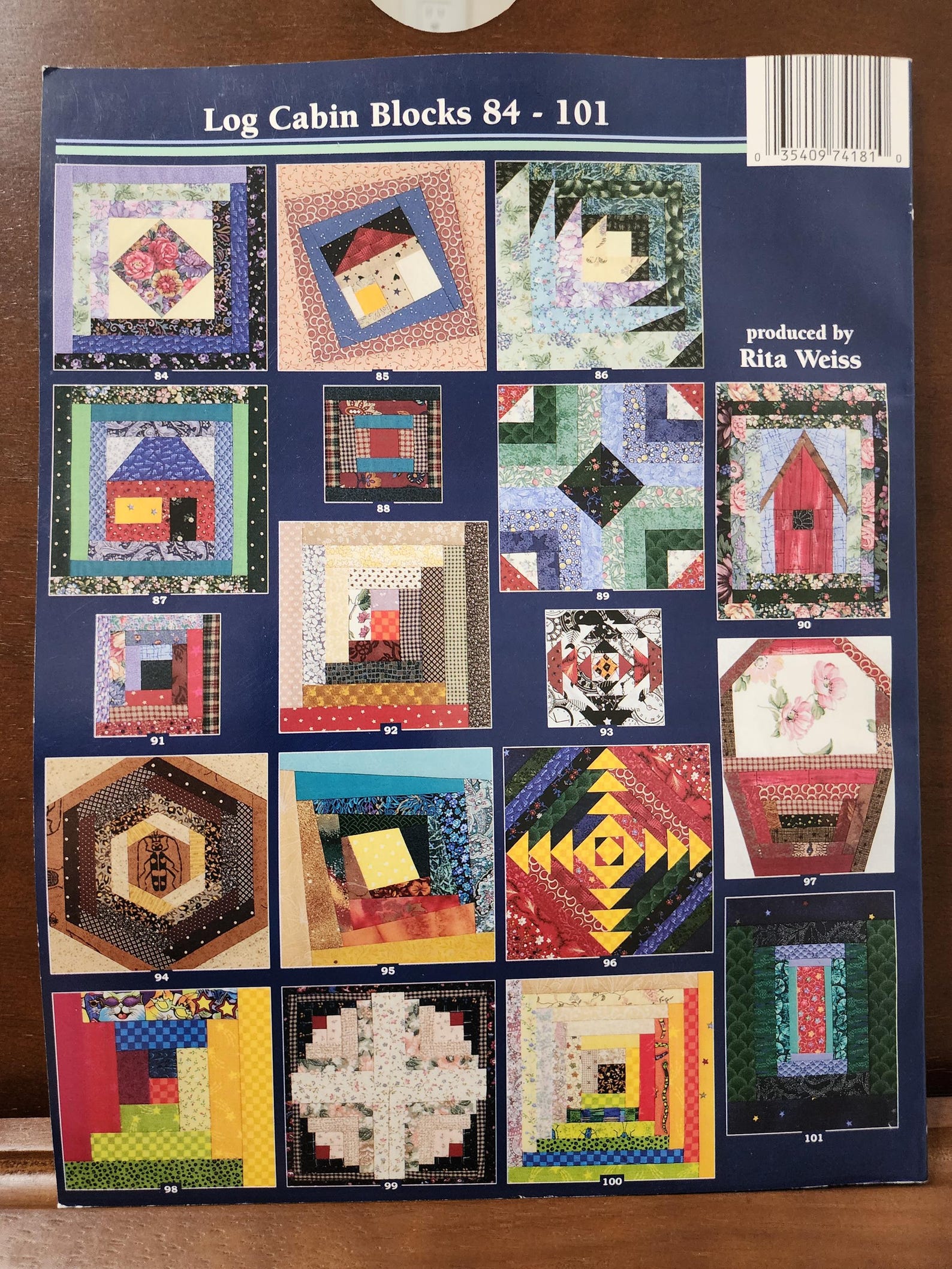 101 Log Cabin Blocks Quilt Book, Foundation Piecing Patterns, Vintage ...