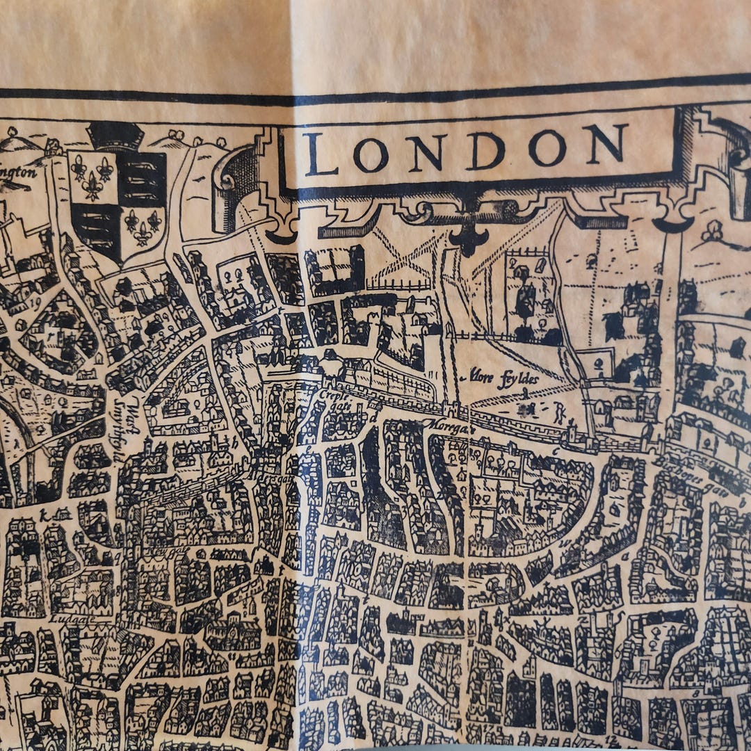 Old Map of London 1593 - Authentic Replica on Antique Parchment - Etsy