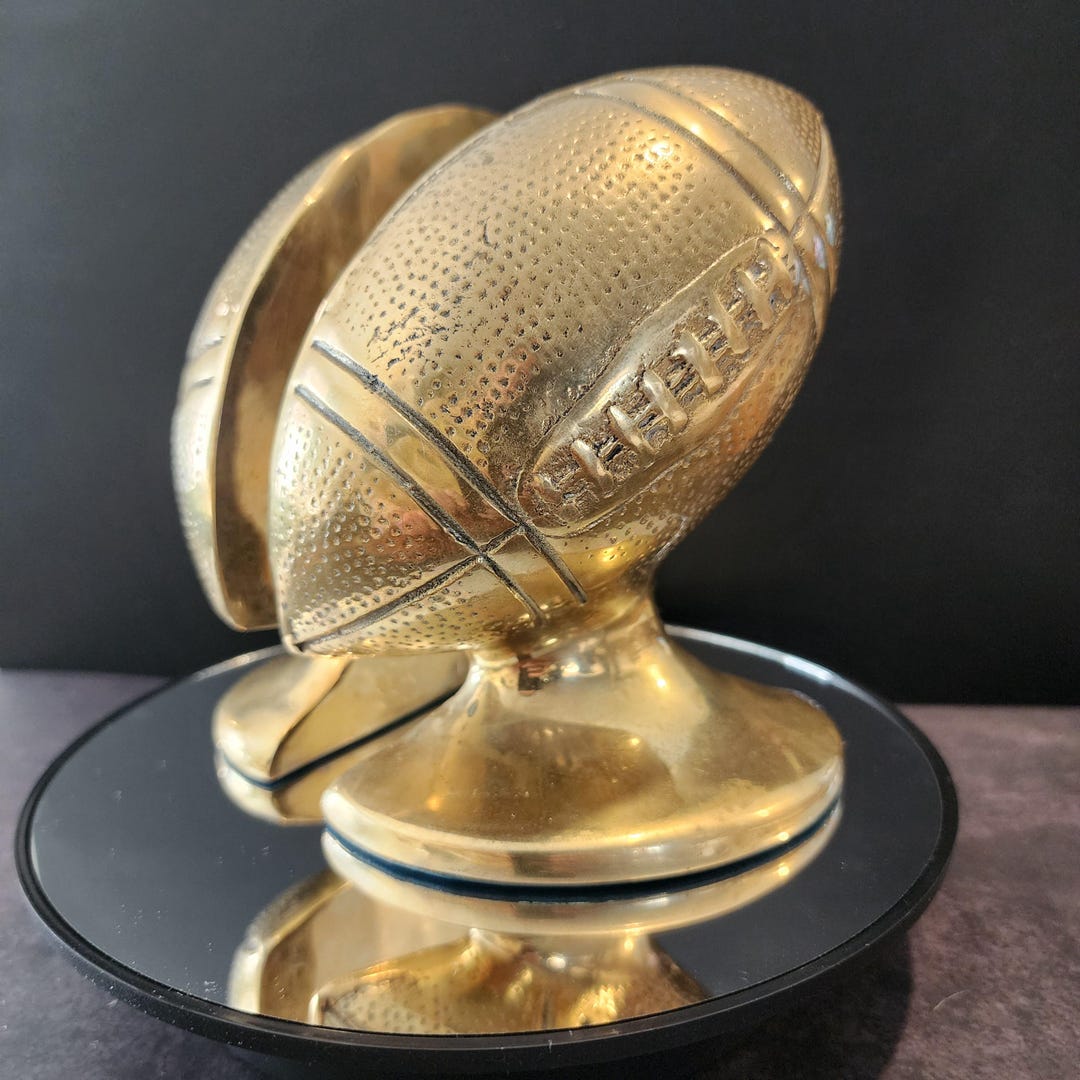 Polished Brass Football Vintage Bookends by Jack Housman Inc - Etsy