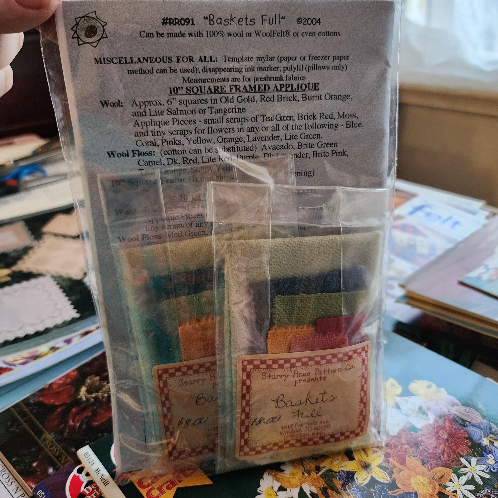 Wool Craft Kit Reets' Rags to Stitches "baskets Full" Craft Kit With ...