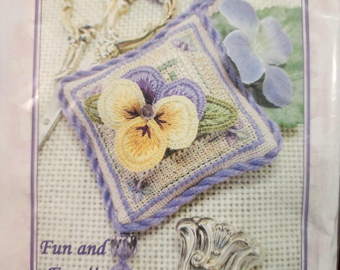 Stump Work Embroidery Kit - Pansy Scissor Fob by Lorri Birmingham ...