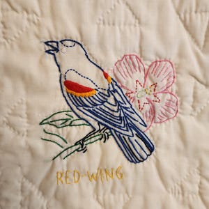 55 X 42 Vintage Yellow and White Handmade Quilt With 12 Squares of Hand ...