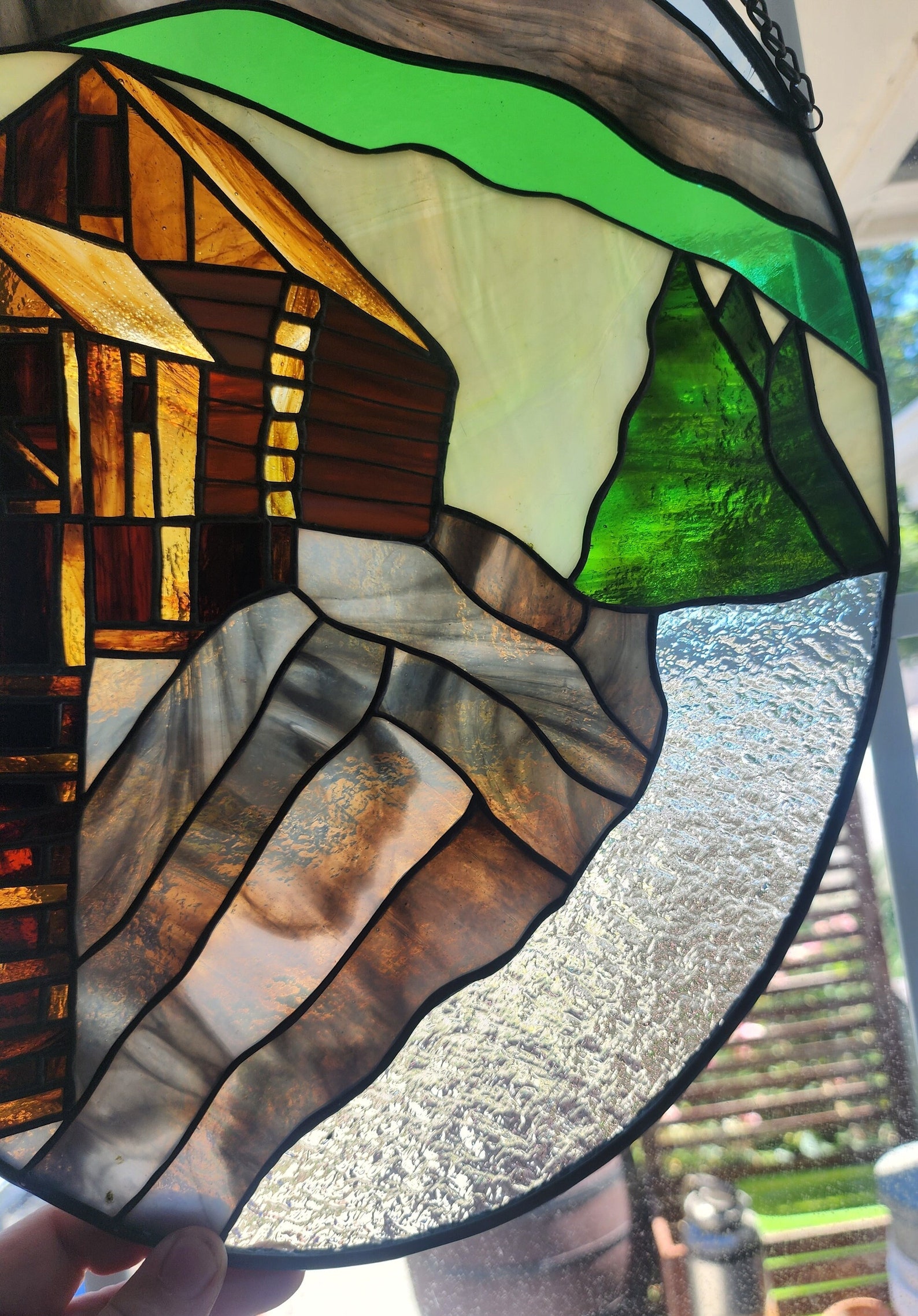 Vintage Crystal Mill Stained Glass Suncatcher | Aspen, Maroon Bells (16 ...