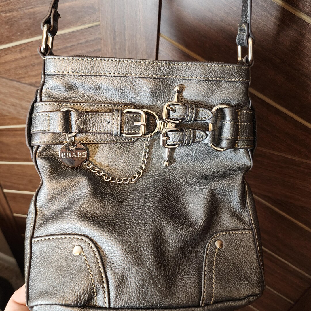 Galactic Metallic Dark Silver Crossbody Purse by Ralph Lauren Chaps ...