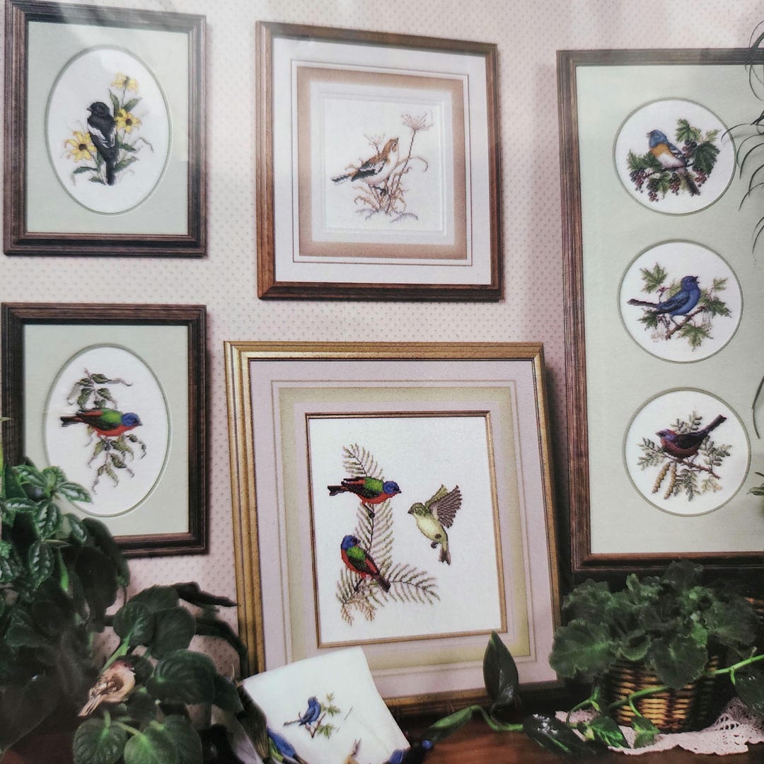Buntings #7 Crossed Wing Collection ©1987 Cross Stitch Embroidery ...