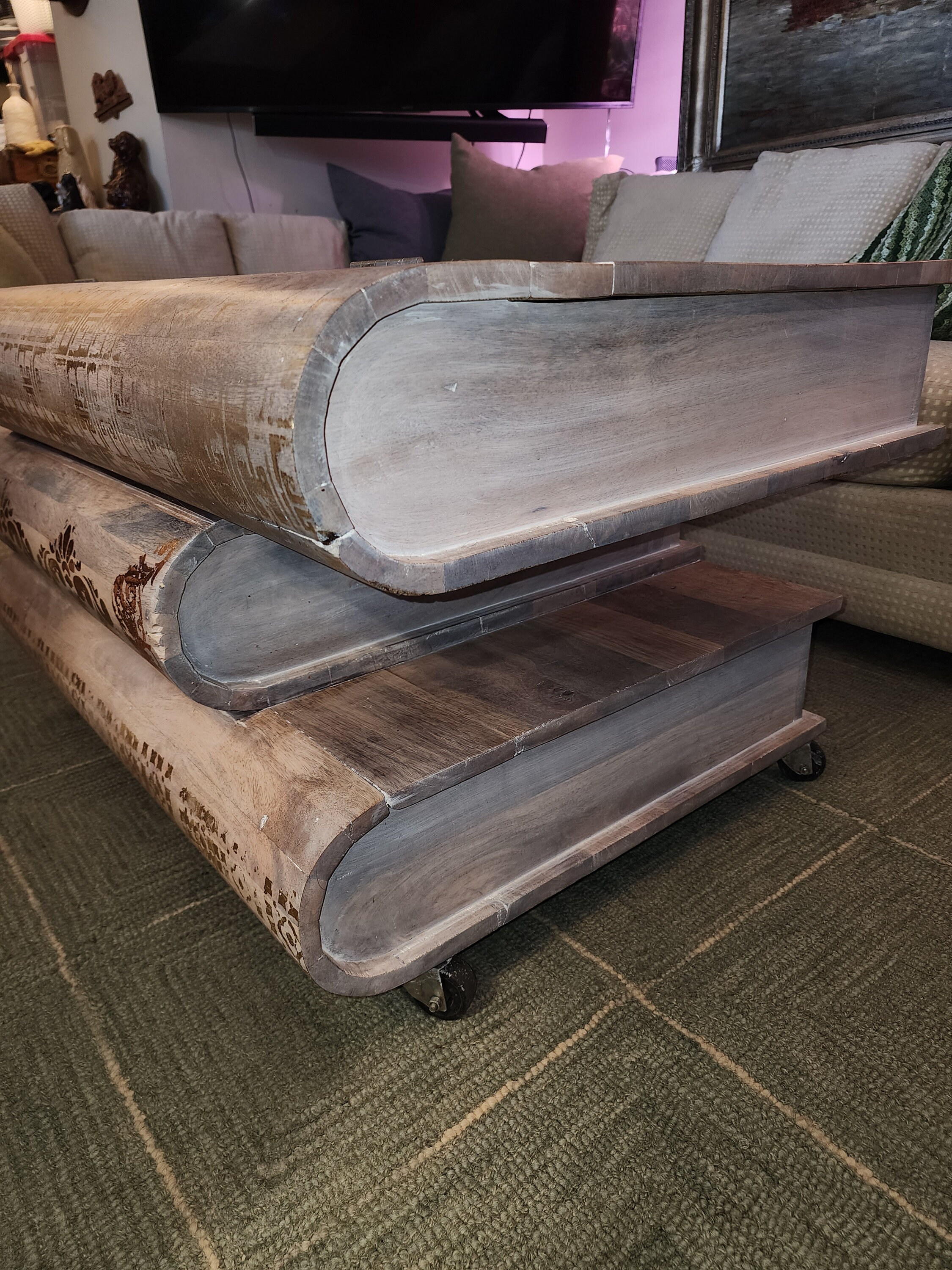 UNIQUE REFINISHED Stacked Book Coffee Table message to Arrange Shipping ...