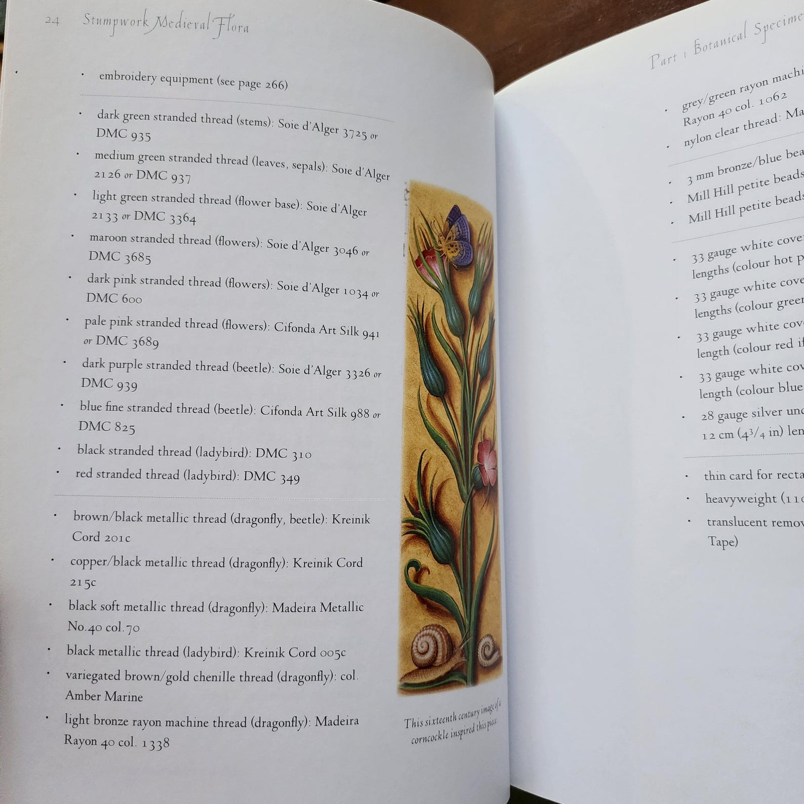 Stumpwork Medieval Flora by Jane Nicholas, Embroidery Book in the ...