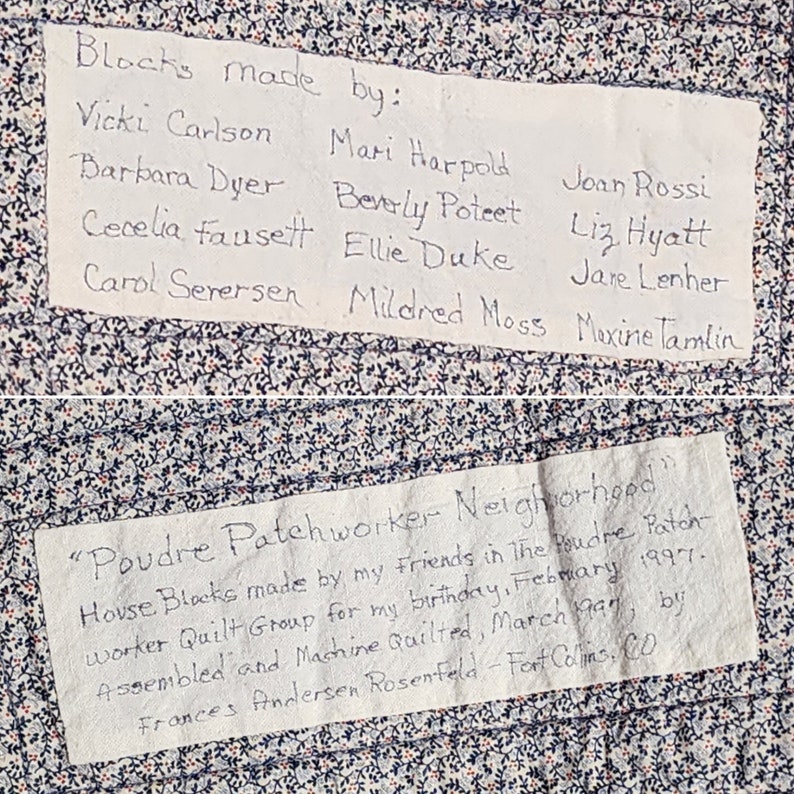 Vintage 1997 Quilt poudre Patchwork Neighborhood House Blocks Group ...