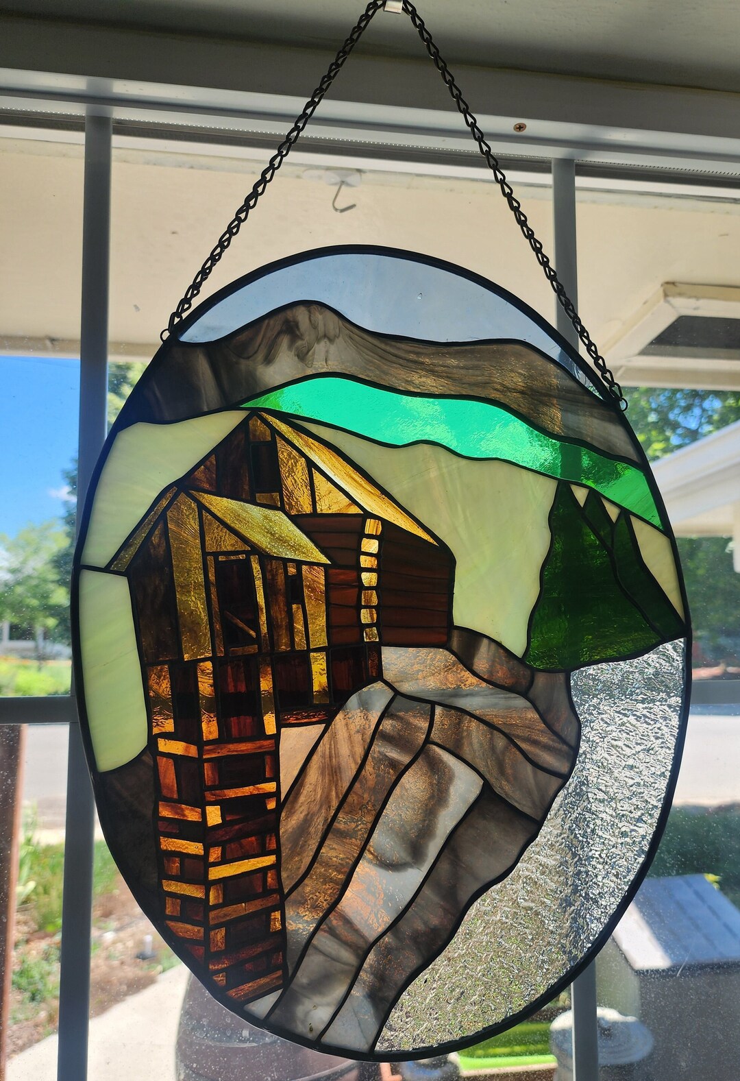 Vintage Crystal Mill Stained Glass Suncatcher | Aspen, Maroon Bells (16 ...