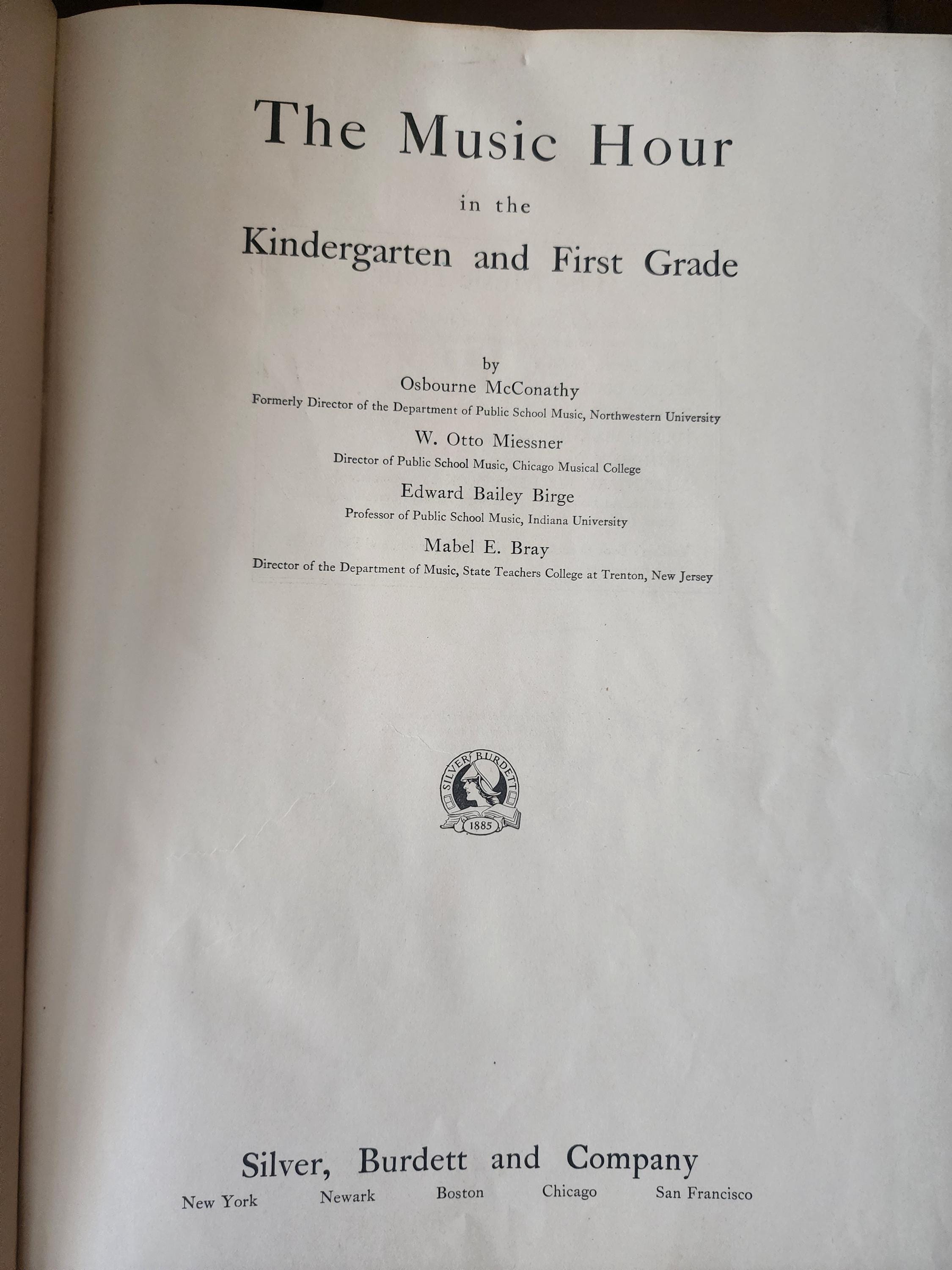 The Music Hour in the Kindergarten and First Grade Antique Piano Music ...