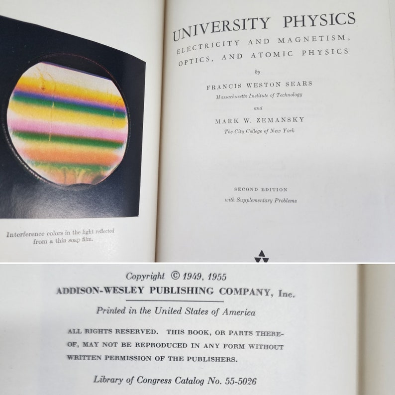 University Physics by Sears & Zemansky | Book 1 Mechanics Heat Sound ...