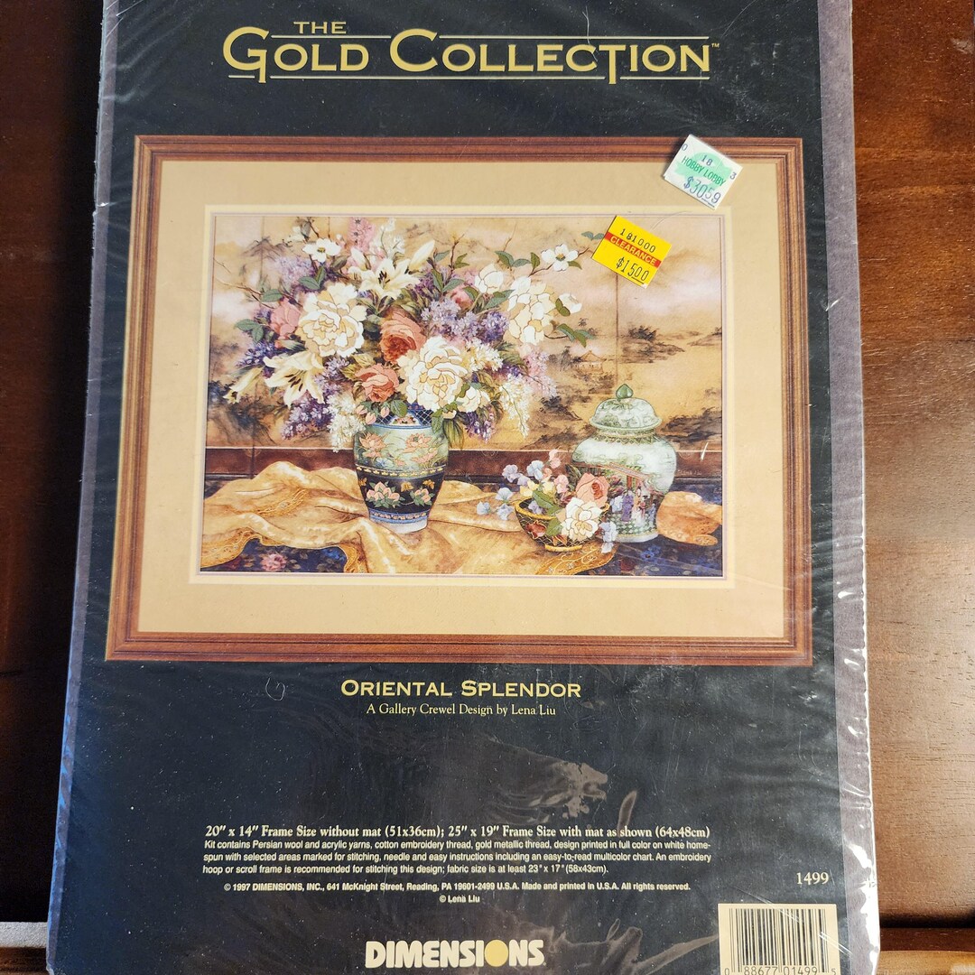 Large 20" X 14" Vintage Crewel Kit Oriental Splendor a Gallery Crewel ...