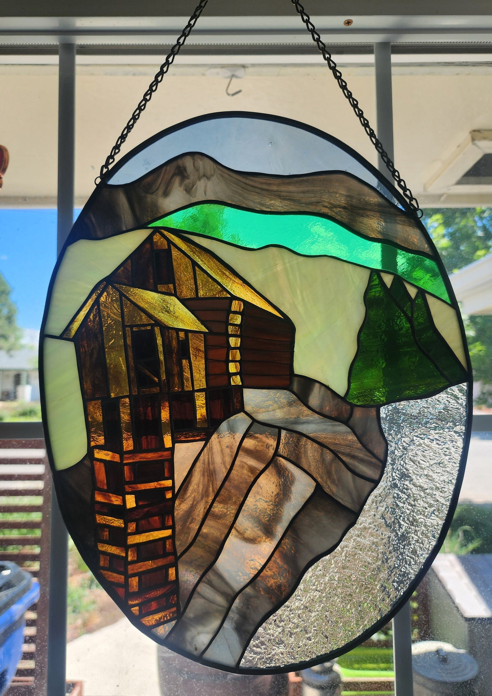 Vintage Crystal Mill Stained Glass Suncatcher | Aspen, Maroon Bells (16 ...