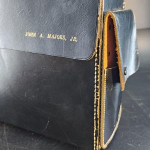 Vintage Pilot Flight Case / Map Case Black Leather Top Grain Cowhide ...