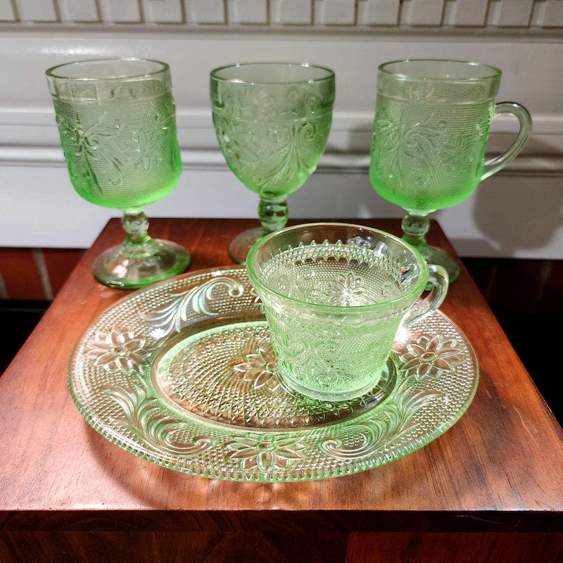 Green Glassware - Etsy