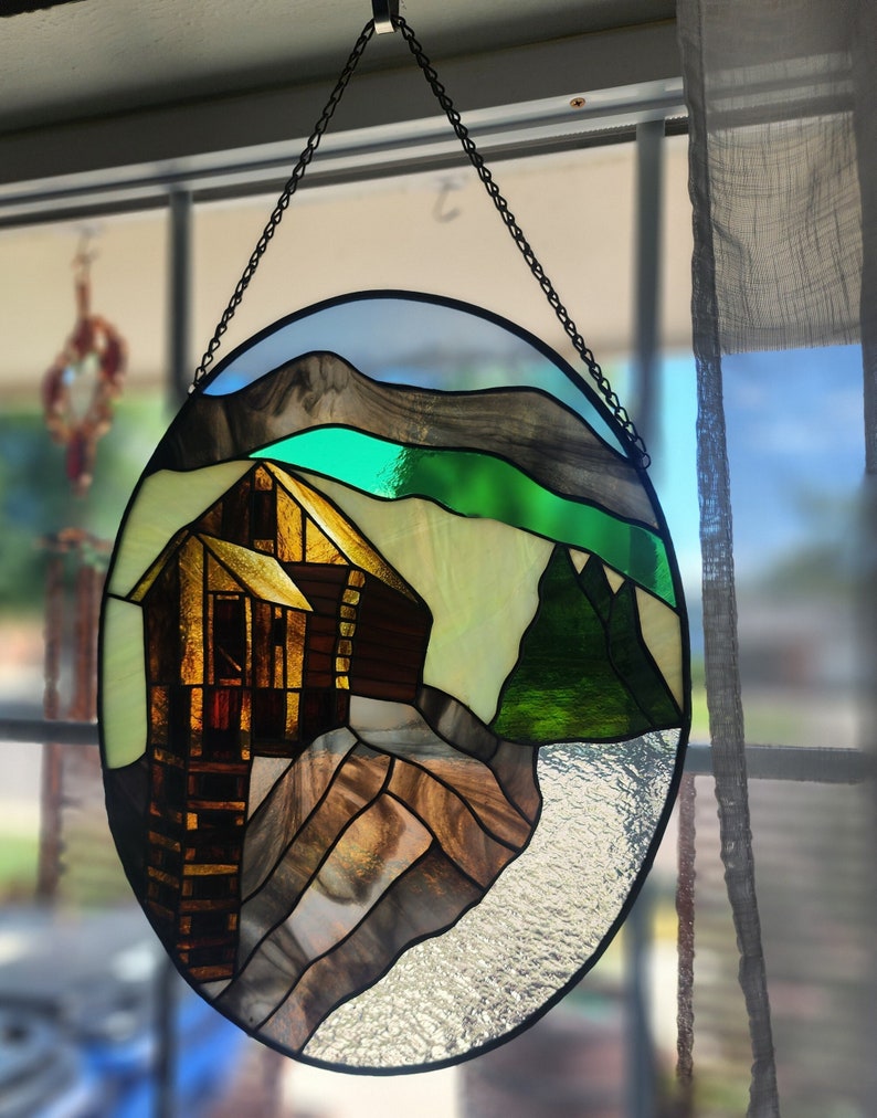 Vintage Crystal Mill Stained Glass Suncatcher | Aspen, Maroon Bells (16 ...
