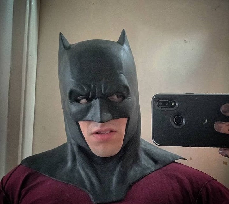 Batman Ben Affleck Latex Forearm, Emblem and Mask Combo DC Cosplay ...