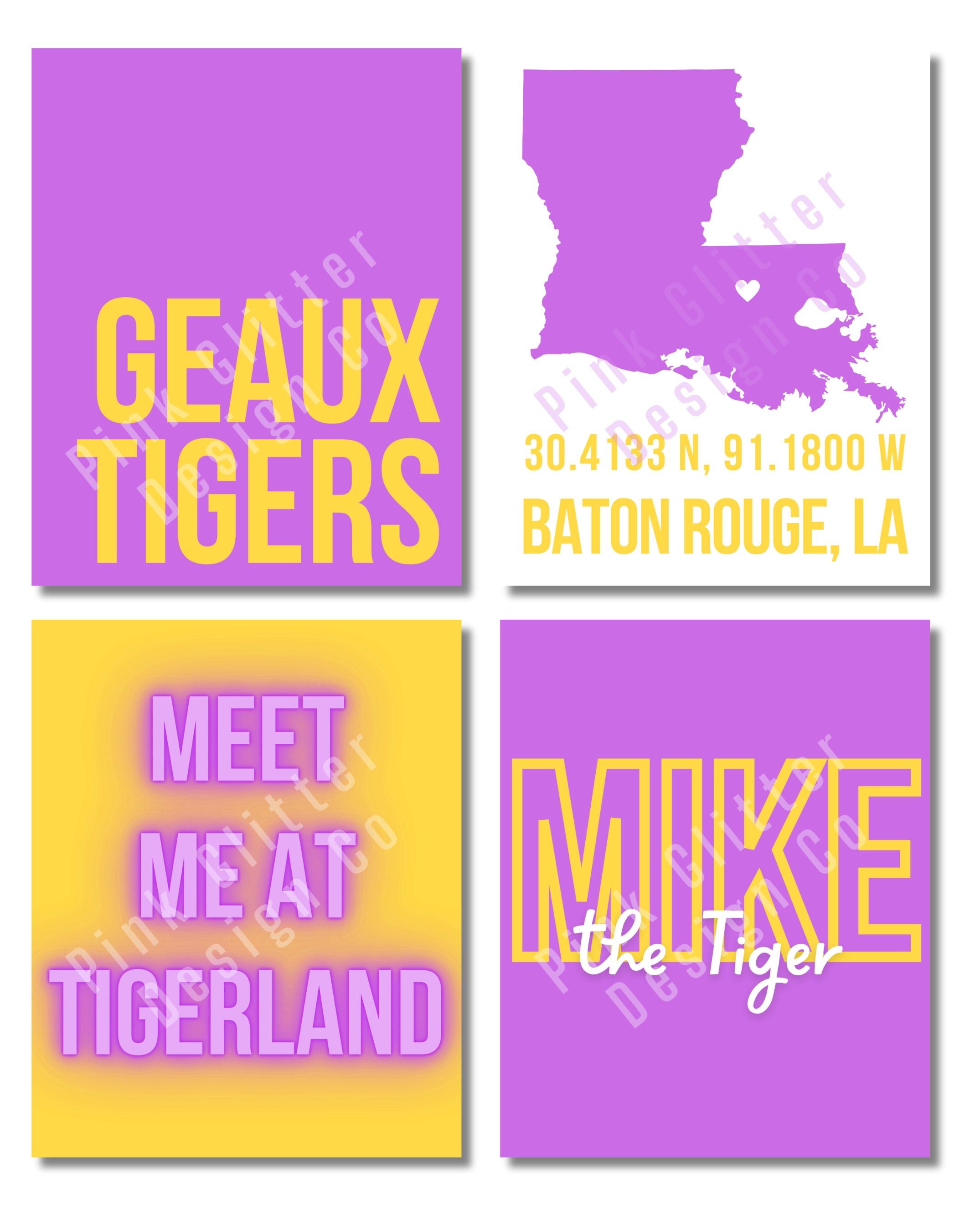 LSU Digital Prints Purple and Gold Preppy Spirit - Etsy